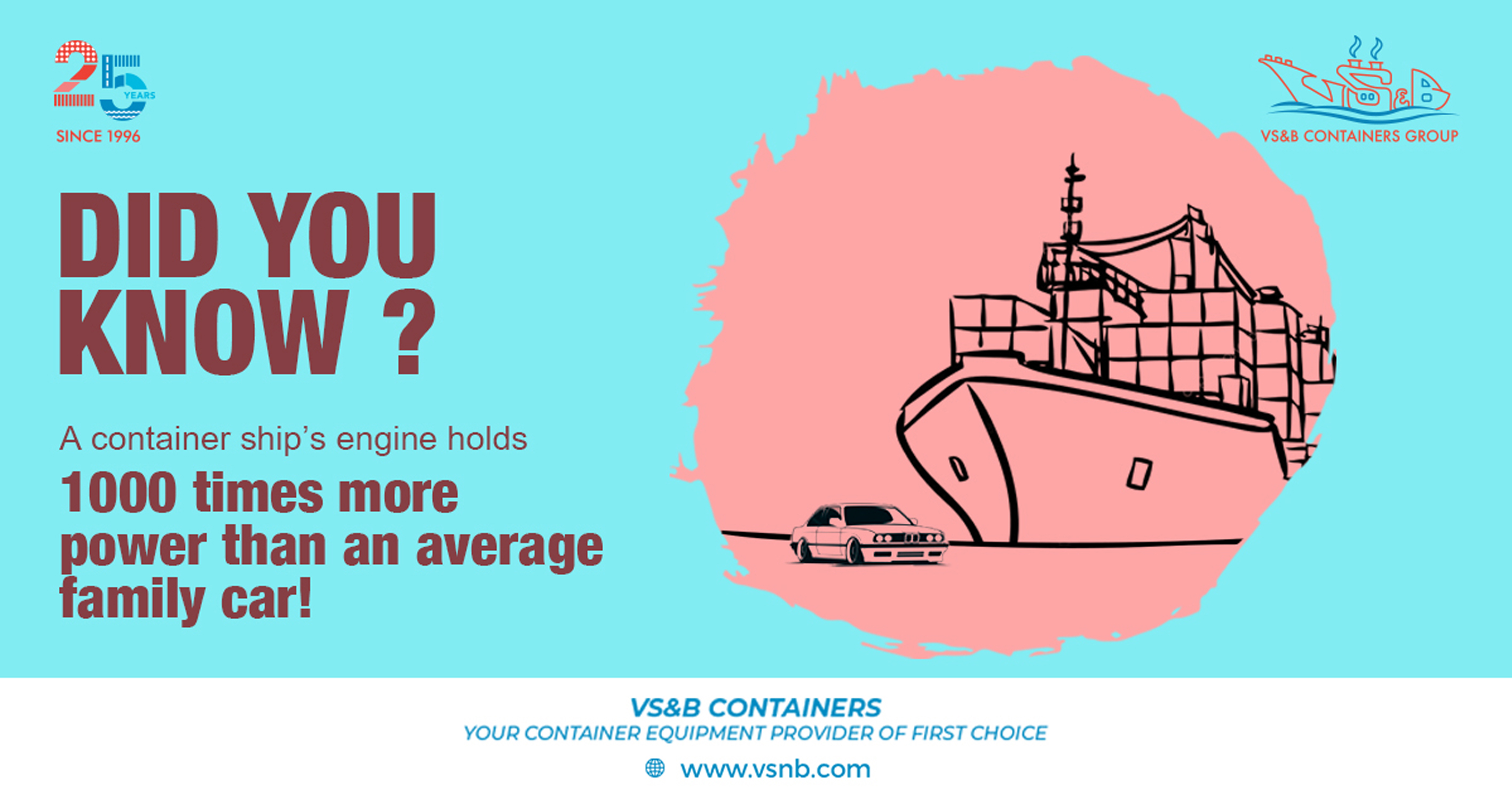Did you know that a container ship's engine is a thousand times more ...